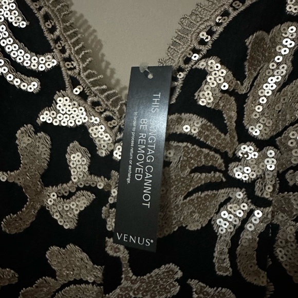 VENUS | Dresses | Beautiful Formal Black And Gold Dress Venus Brand ...